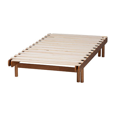 Baxton Studio Bolivia Walnut Brown Wood Expandable Bed Frame