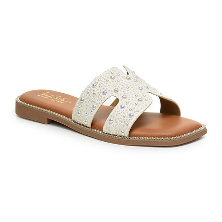 Click here for Nicole Miller Womens Flat Sandals  7 Medium  Beige prices
