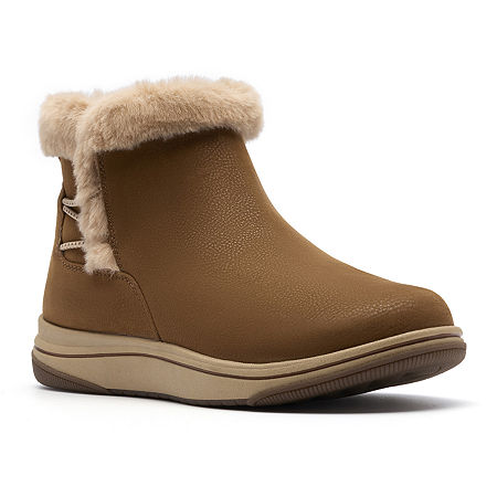 Click here for Clarks Womens Breeze Fur Flat Heel Booties  6 Wide... prices