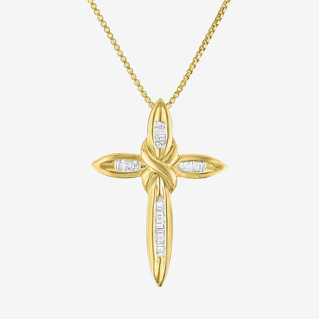 Click here for 1/10Cttw Diamond Sterling Silver Cross Pendant  On... prices