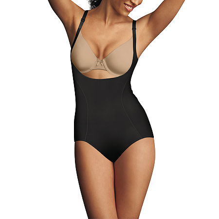 Maidenform Womens Firm Control Ultimate Instant Slimmer Open Bust Bodysuit 2656 - Black