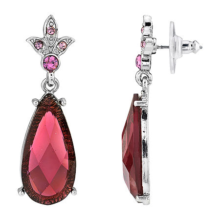 Click here for 1928 Silver Tone Crystal Drop Earrings  One Size... prices