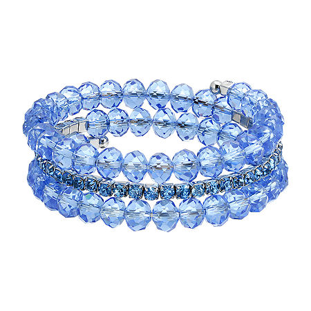 Click here for 1928 Silver Tone Womens Blue Wrap Bracelet  One Si... prices