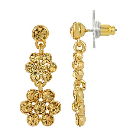 Click here for 1928 Gold Tone Abalone Flower Drop Earrings  One S... prices