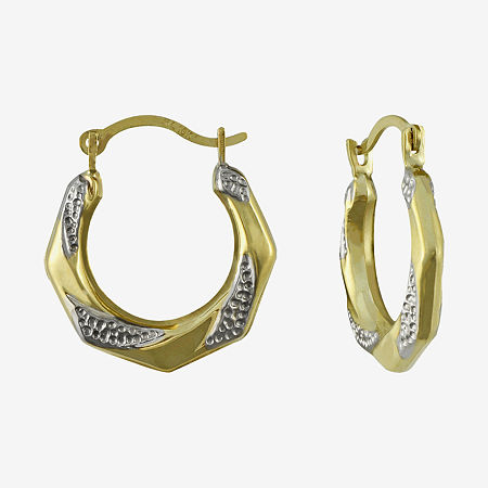 Click here for Small Two-Tone Hoop Earrings 10K Gold  One Size prices