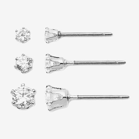 Click here for Mixit Womens Cubic Zirconia Hypoallergenic 3 Pair... prices