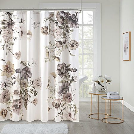 Madison Park Cassandra Printed Cotton Shower Curtain  72 x 72 - Blush