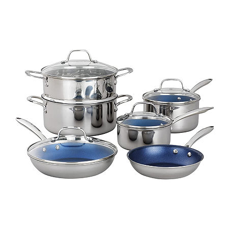 Click here for Granitestone Stainless Steel Blue 10-pc. Cookware... prices