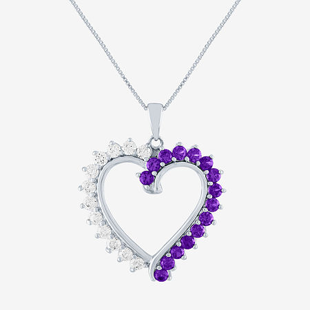 Click here for Womens Genuine Purple Amethyst Sterling Silver Hea... prices