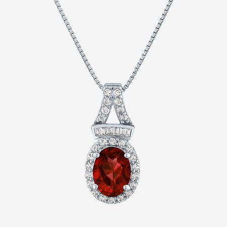 Click here for Womens Genuine Red Garnet Sterling Silver Oval 18... prices