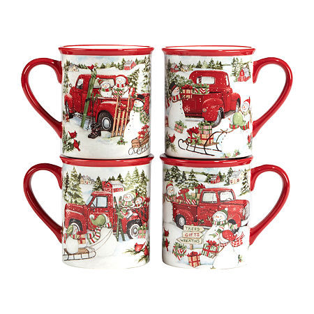 Click here for Certified International Red Truck Snowman 4 Piece... prices
