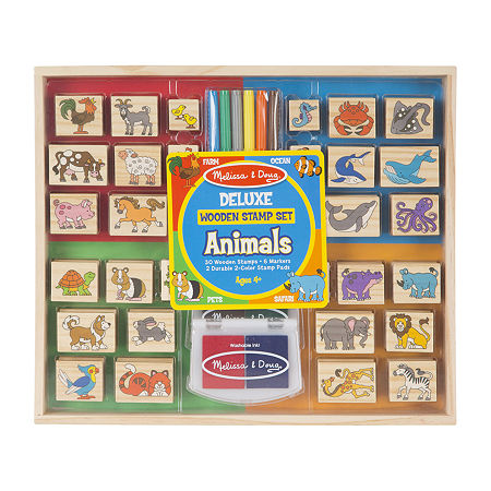 Click here for Melissa & Doug Deluxe Wooden Stamp Set - Animals A... prices