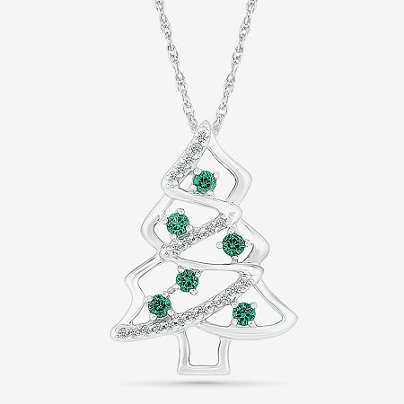 Click here for Christmas Tree Womens 1/10 CT. T.W. Lab Created Gr... prices