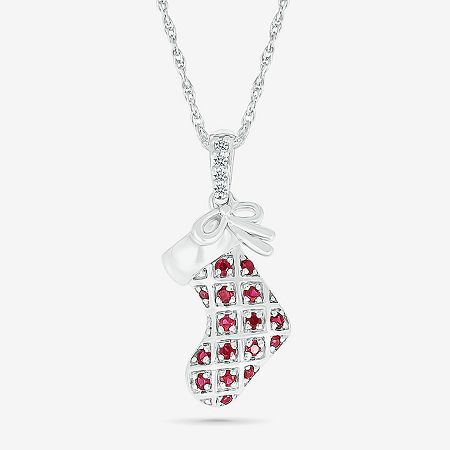 Click here for Stocking Womens Lab Created Red Ruby Sterling Silv... prices