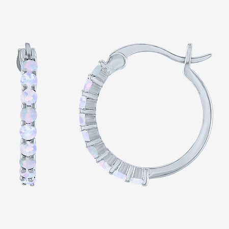 Click here for Lab Created Gemstone Sterling Silver 16mm Circle H... prices