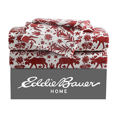 Eddie Bauer Printed Cotton Flannel 4-Pc. Sheet Set  Full - Arcadia
