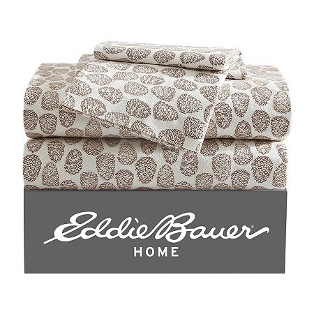 Eddie Bauer Printed Cotton Flannel 3-Pc. Sheet Set  Twin - Pine Cone