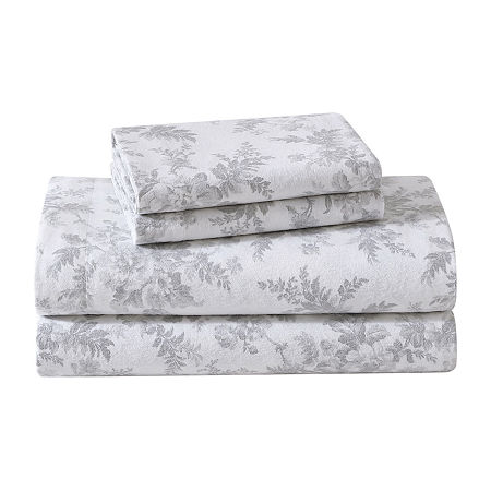 Laura Ashley Cotton Flannel 4 Piece Sheet Set  Full - Vanessa