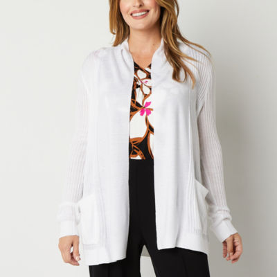 Liz Claiborne Womens Long Sleeve Open Front Cardigan - JCPenney