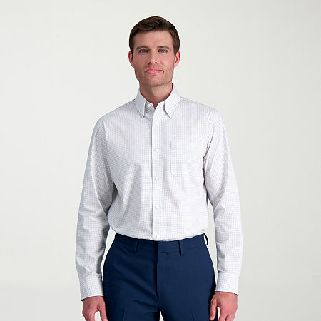 Haggar Premium Comfort Mens Classic Fit Easy Care Long Sleeve Dress Shirt  16-16.5 34-35  White