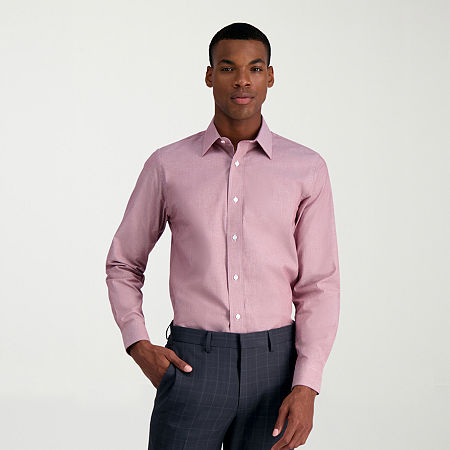Haggar Premium Comfort Mens Slim Fit Long Sleeve Dress Shirt  17-17.5 34-35  Red