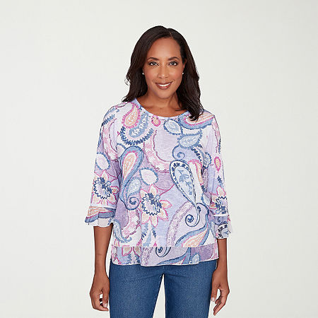 Click here for Alfred Dunner Hilton Head Womens Crew Neck 3/4 Sle... prices