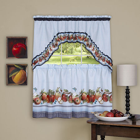 Click here for Golden Delicious 3-pc. Rod Pocket Kitchen Curtains... prices