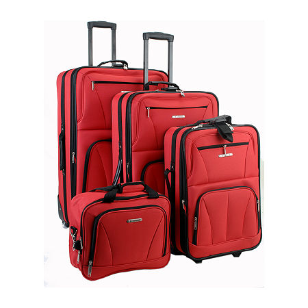 Rockland 4-Pc. Softside Luggage Set - Red