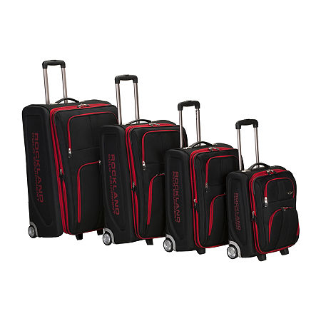 Rockland Varsity Polo 4-Pc. Softside Luggage Set - Black