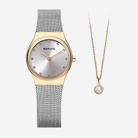 Click here for Bering Womens Silver Tone Stainless Steel 2-pc. Wa... prices