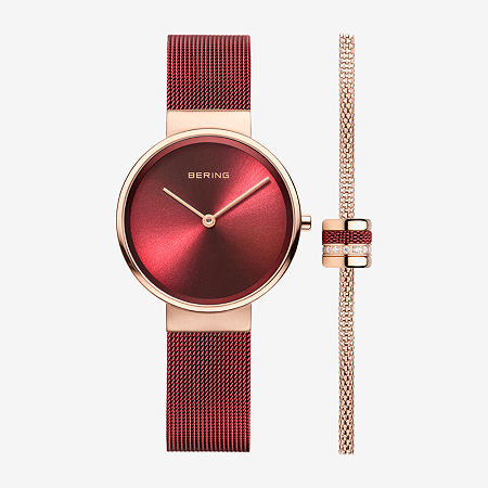 Click here for Bering Womens Red Stainless Steel 2-pc. Watch Boxe... prices