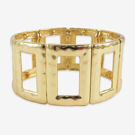 Click here for Bold Elements Silver Tone Hammered Rectangular Wom... prices