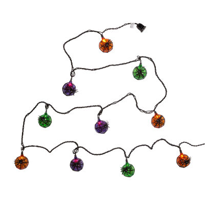 Kurt Adler 10-Light Multi-Color Spider String Lights, Color: Green ...