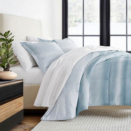ienjoy Home Ocean Waves 2-Piece Comforter Set  Twin/Twin Xl - Light Blue