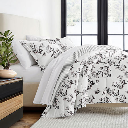 ienjoy Home Vintage-Like Magnolia Stripe 2-Piece Comforter Set  Twin/Twin Xl - Gray