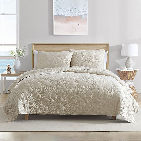 Click here for Caribbean Joe Solid Shell Outline Quilt Set  One S... prices