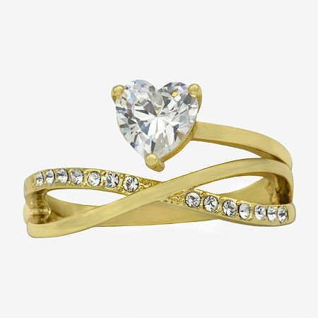 Click here for Sparkle Allure Womens 2MM Crystal 14K Gold Over Br... prices