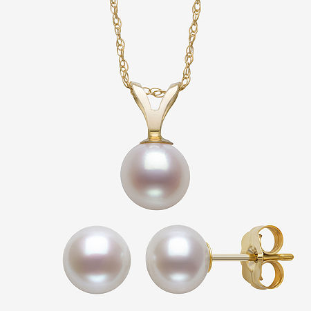 Click here for Womens White Cultured Freshwater Pearl 10K Gold 2-... prices