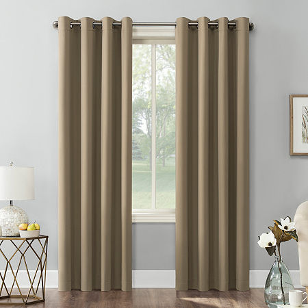Saxon Energy Saving Blackout Grommet Curtain Panel - Barley