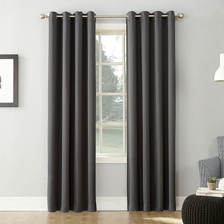 Saxon Energy Saving Blackout Grommet Curtain Panel - Charcoal