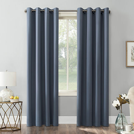 Saxon Energy Saving Blackout Grommet Curtain Panel - Denim