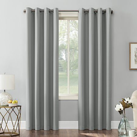Saxon Energy Saving Blackout Grommet Curtain Panel - Silver