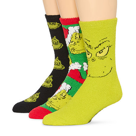 Click here for Cozy Unisex Adult 3 Pair Grinch Crew Socks  5-9  G... prices