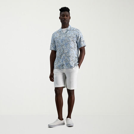 Haggar Mens Cool 18 Pro Flat Front Classic-Fit 9.5 Shorts - White