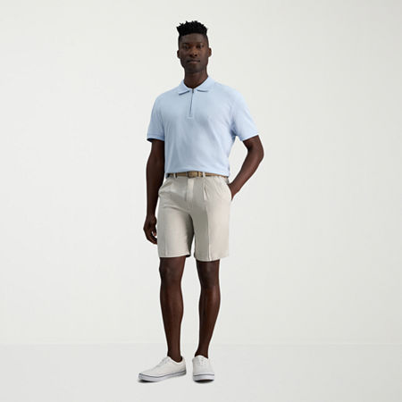 Haggar Mens Cool 18 Pro Classic-Fit Stretch Pleated 9.5 Shorts - String