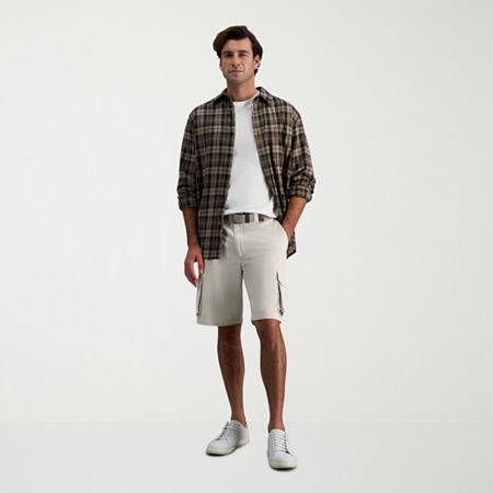 Haggar Stretch Comfort Cargo Stretch Tech Mens 10 Stretch Fabric Cargo Short  38  White