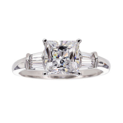 DiamonArt® Cubic Zirconia Sterling Silver 3-Stone Ring - JCPenney