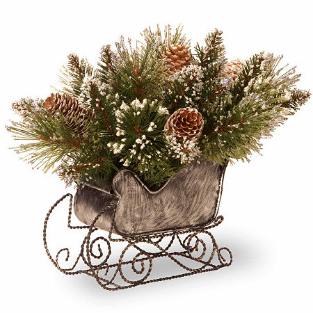 Click here for National Tree 10in. Shimmering Pine Sleigh prices