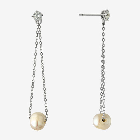 Click here for Silver Treasures Womens White Simulated Pearl Ster... prices