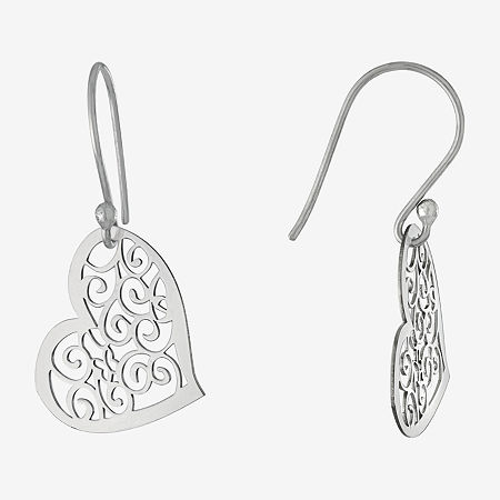 Click here for Athra Sterling Silver Scroll Heart Shaped Drop Ear... prices